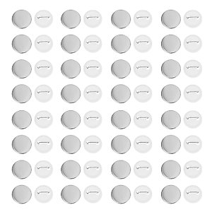 SEWACC 100 Sets Transfer Blank Badge Button Pin Supplies Metal Round Button Parts Large Pin Button Badge Button Badge Parts Badge Making Supplies Labels Badge Craft Jewelry Photo Alloy