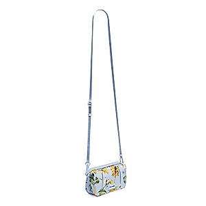 Vera Bradley Women's Recycled Lighten Up Reactive Compact Crossbody Purse With RFID Protection, Sunflower Sky, One Size