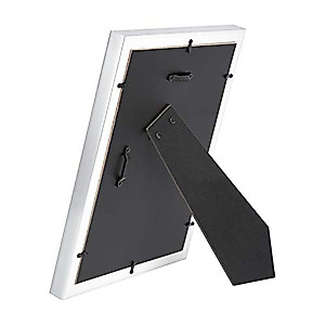 Amazon Basics Photo Rectangular Picture Frame, Pack of 5, 8" x 10", Nickel, 11.18" L x 9.18" W