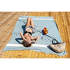 DEMMEX 90x82 Inches XXXL Turkish Cotton Multipurpose Blanket, Throw Blanket Bedspread, Beach Picnic Blanket, 100% Turkish Cotton, Diamond Weave, Made in Turkey, 3lb (Sage)