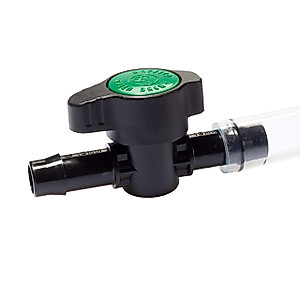 The Original Safety Siphon 1/2 Inch Barbed Shut Off Valve - Simple On and Off Operation w/O-rings to Prevent Leaking - Splice in Line for Easy Flow Control - Constructed from Wear-Resistant Plastic