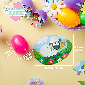 JOYIN 12 Pcs Easter Eggs Jigsaw Puzzle for Egg Hunt Game, School Activities Rewards, Kids Party Favors, Easter Basket Stuffers Fillers, Classroom Prize Supplies