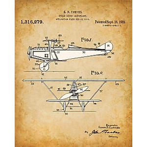 Original Flying Machines v2 Patent Prints - Set of Four Photos (8x10) Unframed - Makes a Great Home and Man Cave Decor and Gift Under $20 for Engineers and Pilots