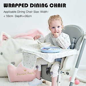 Little Dimsum Baby & Toddler Weaning Bib Coverall, Attaches to High chair, Waterproof Long Sleeve Feeding Smock Apron, Easy to Clean for Eating 6-36 Months