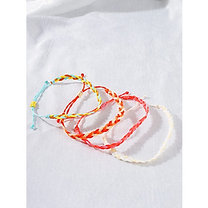 Long tiantian 12Pcs Boho String Bracelets for Women Summer Beach Bracelets Set Handmade Waterproof Surfer Bracelets for Womens（X-12pcs-String Bracelets）
