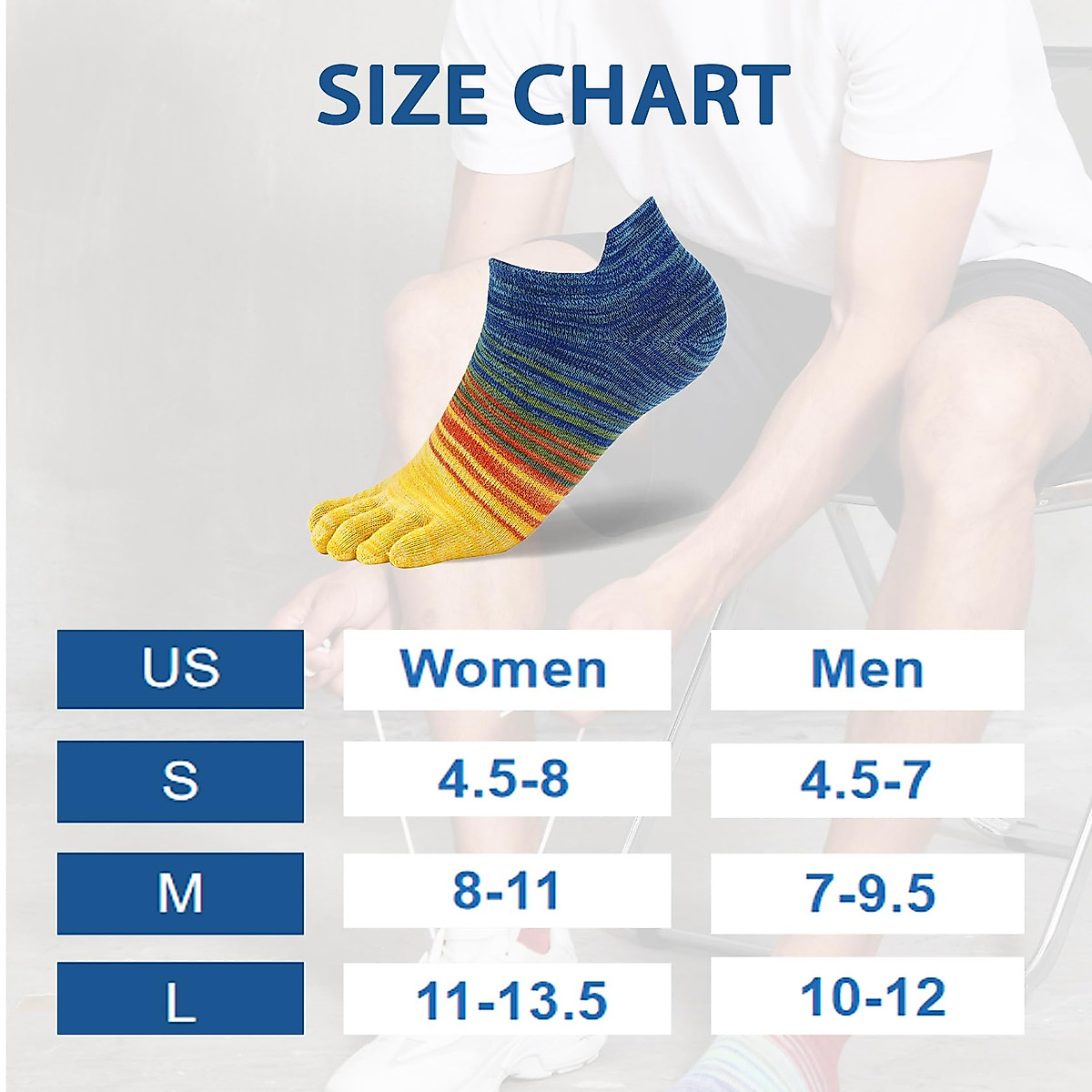 TikMox Crew Toe Sock, Cotton Ankle sock, Arch Support, Running Five-Toe Design for Sports Enthusiasts for Men & Women(3pairs)