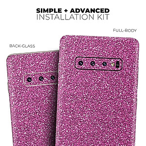 DesignSkinz Sparkling Pink Ultra Metallic Glitter Protective Vinyl Decal Wrap Skin Cover Compatible with The Samsung Galaxy S20 (Screen Trim & Back Glass Skin)