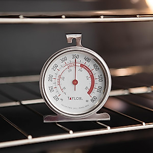 Taylor Precision Products 5932 Large Dial Kitchen Cooking Oven Thermometer, 3.25 Inch Dial, Stainless Steel