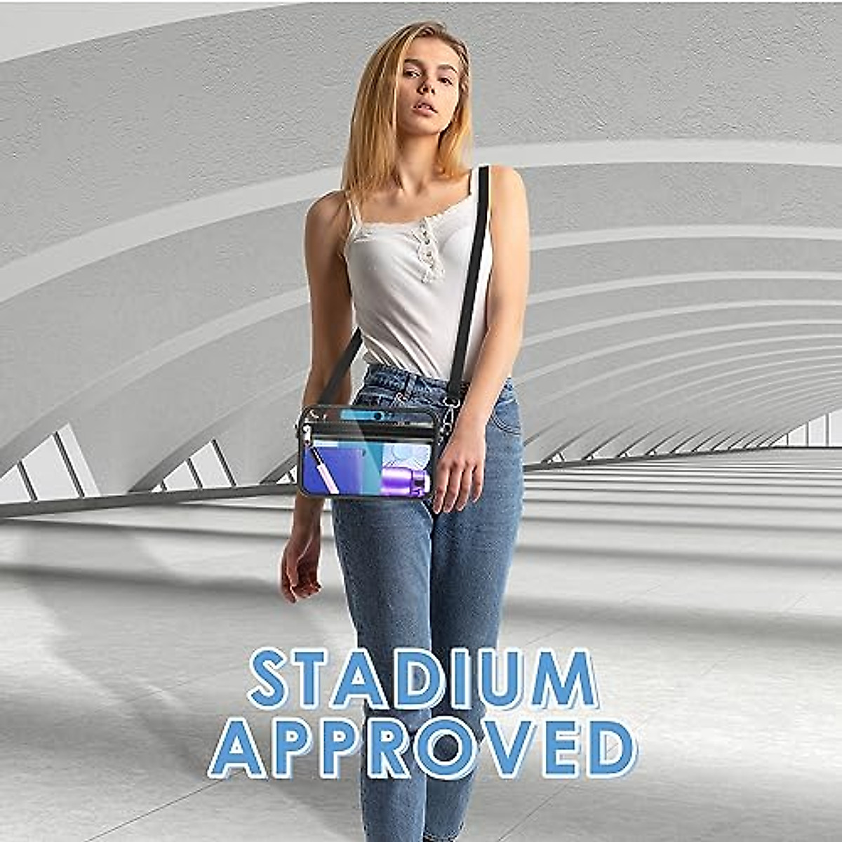 ROADPLUM Clear Bag Stadium Approved, Waterproof Clear Purse Bag, Crossbody Bag for Concerts, Sports Events, Festivals Women Men