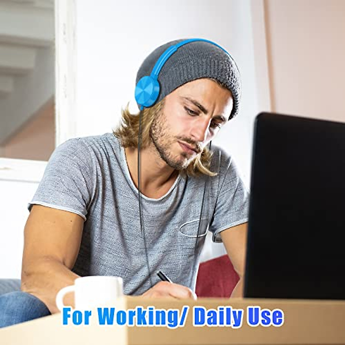 24 Pack Bulk Headphones for Kids School Classroom Headphones Earphones with 3.5 mm Plug, 8 Colors Adjustable over Head Earbuds Headphones for Students Adults Kids Library Travel, Individually Bagged