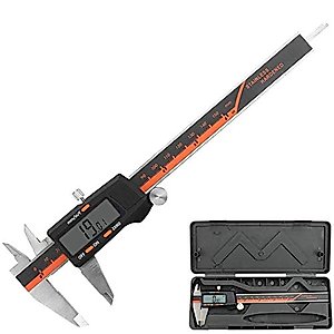 Allnice Digital Caliper 0-6" Vernier Caliper Digital Electronic Gauge Micrometer Measuring Tool with Large LCD Screen and Stainless Steel Body, Millimeter/Inch/Fraction Conversion