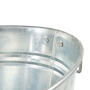 Simple Elements 6 Gallon Galvanized Tub - Multifunctional Ice Bucket - Beverage Tub for Parties, Events and Home Decor - Farmhouse Decor - Ice Tub - 2.97 Lbs - 19.25" L x 12.5" W x 9.25" T - Silver