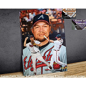 Atlanta Braves 3rd Base Chipper Jones MLB Baseball Player HOF Hall of Fame Art Print 1AM3 on 18x24 Stretched Gallery Wrap Canvas Frame