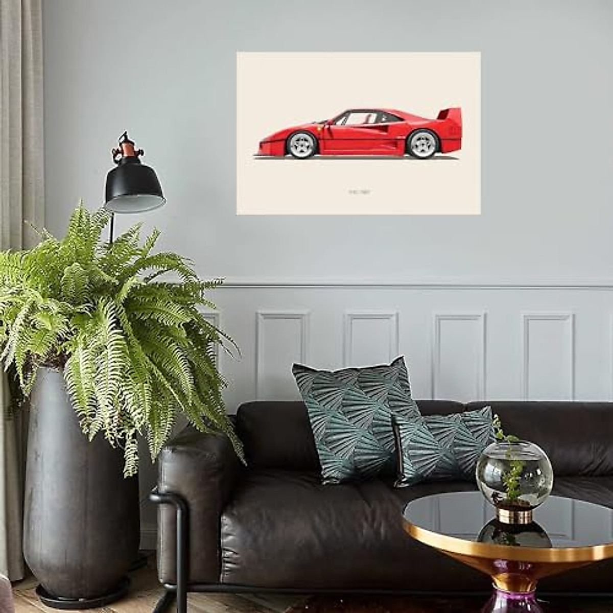 Car Poster Ferrari F40 Supercar Posters Racing Car Canvas Wall Art For Boy's Bedroom SuperCar Wall Decor Unframe-style 36x24inch(90x60cm)