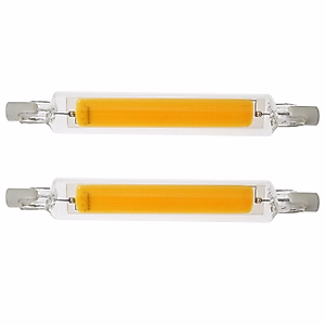 SQXBK 2PCS 118mm R7S LED Bulb Halogen Equivalent 118mm J-Type 20W120V R7S Base Double Ended Base J Type Floodlight Halogen Replacement 360 Degree Beam Angle Landscape Lights, Warm White