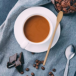 Honbay 4PCS Long Handle Wooden Coffee Spoons Wood Mixing Teaspoons Iced Tea Spoons for Espresso Milkshake Cold Drink and Spices (2 Color)