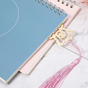 50 Pieces Baby Shower Favors for Guests Metal Bookmarks Guest Gifts for Baby Shower Birthday Bridal Shower Party Gifts Carnival Reward Little Bear Decorations Souvenirs with Individual Package (Pink)