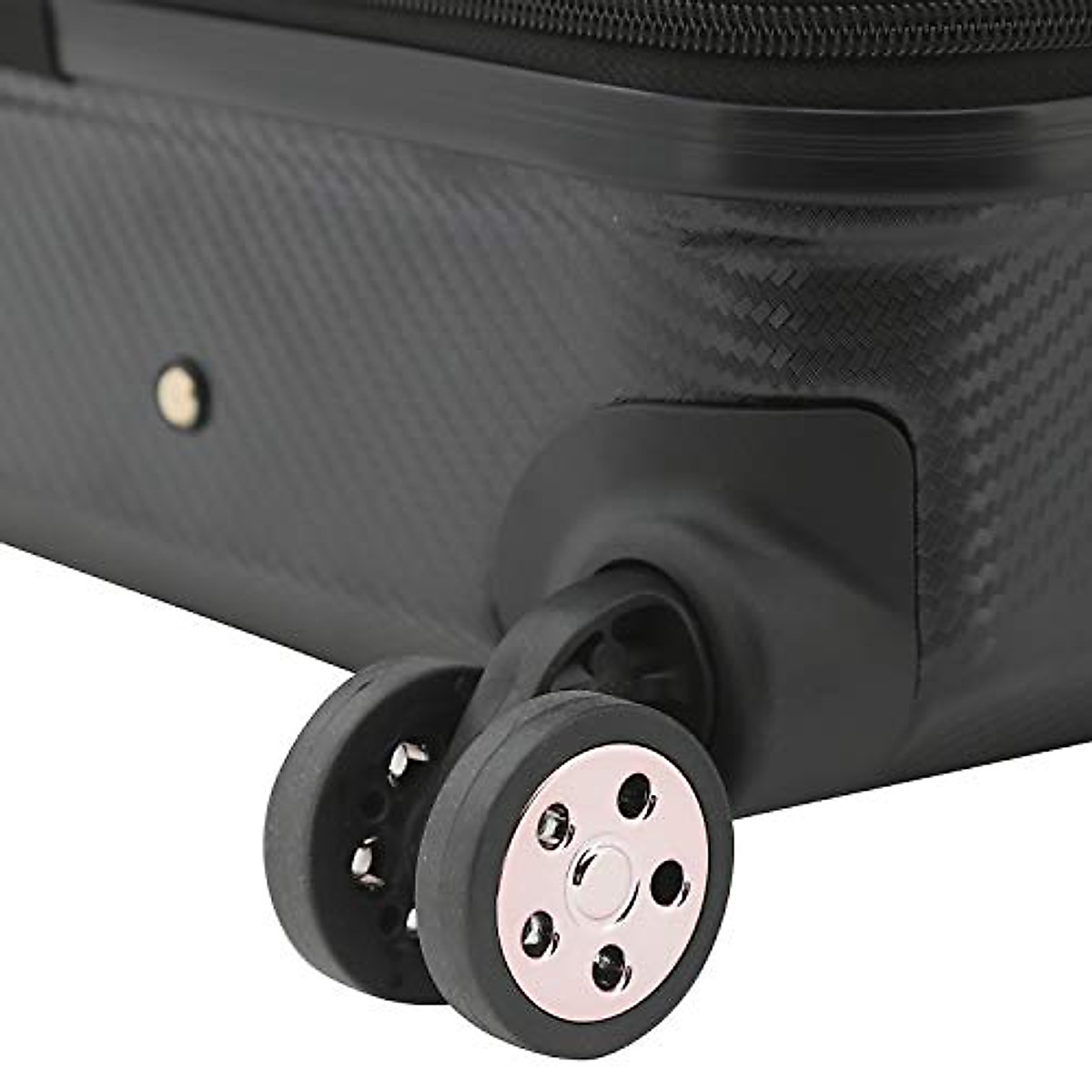 kensie Women's Dawn Hardside Spinner Luggage, Black, 3-Piece Set (20/24/28)