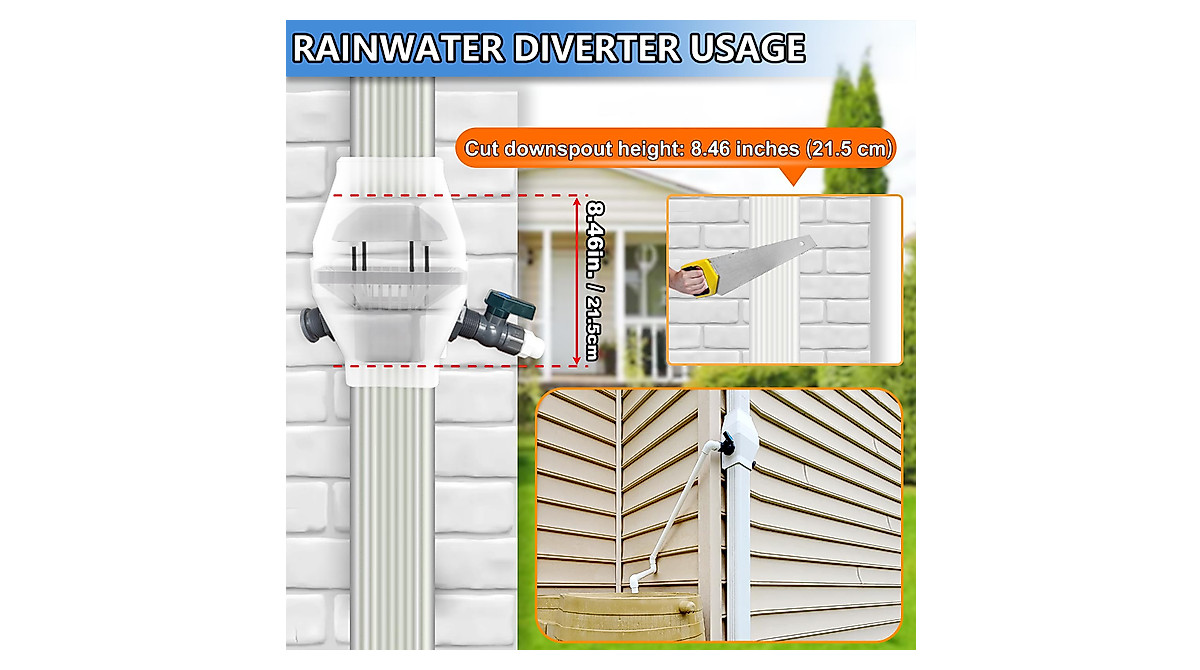 Rainwater Collection System for Downspouts | PVC Rain Diverter