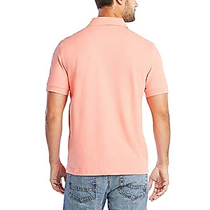 Nautica Men's Short Sleeve Solid Stretch Cotton Pique Polo Shirt, Pale Coral, Medium