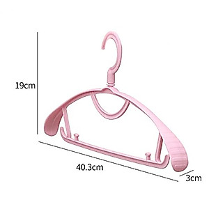 YASEZ 5Pcs Non-Slip Thickened Plastic Clothes Hangers Shirts Pants Clothes Wide Shoulder Racks Home Supplies (Color : Black, Size : 19cm x 40.3cm x 3cm)