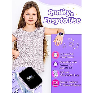 Butele Kids Smart Watch Girls Boys, Smart Watch for Kids Game Smart Watch Gifts for 4-16 Years Old with Sleep Mode 20 Sports Modes 5 Games Pedometer Birthday Gift for Boys Girls (Purple)