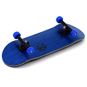 Teak Tuning 32mm Pro Fingerboard Complete - Fully Assembled with Pro Level Components - Pro Shaped Wooden Deck (32x97mm), UltraSpin Bearing Wheels, Prodigy Gen2 Trucks - The Midnight Blues
