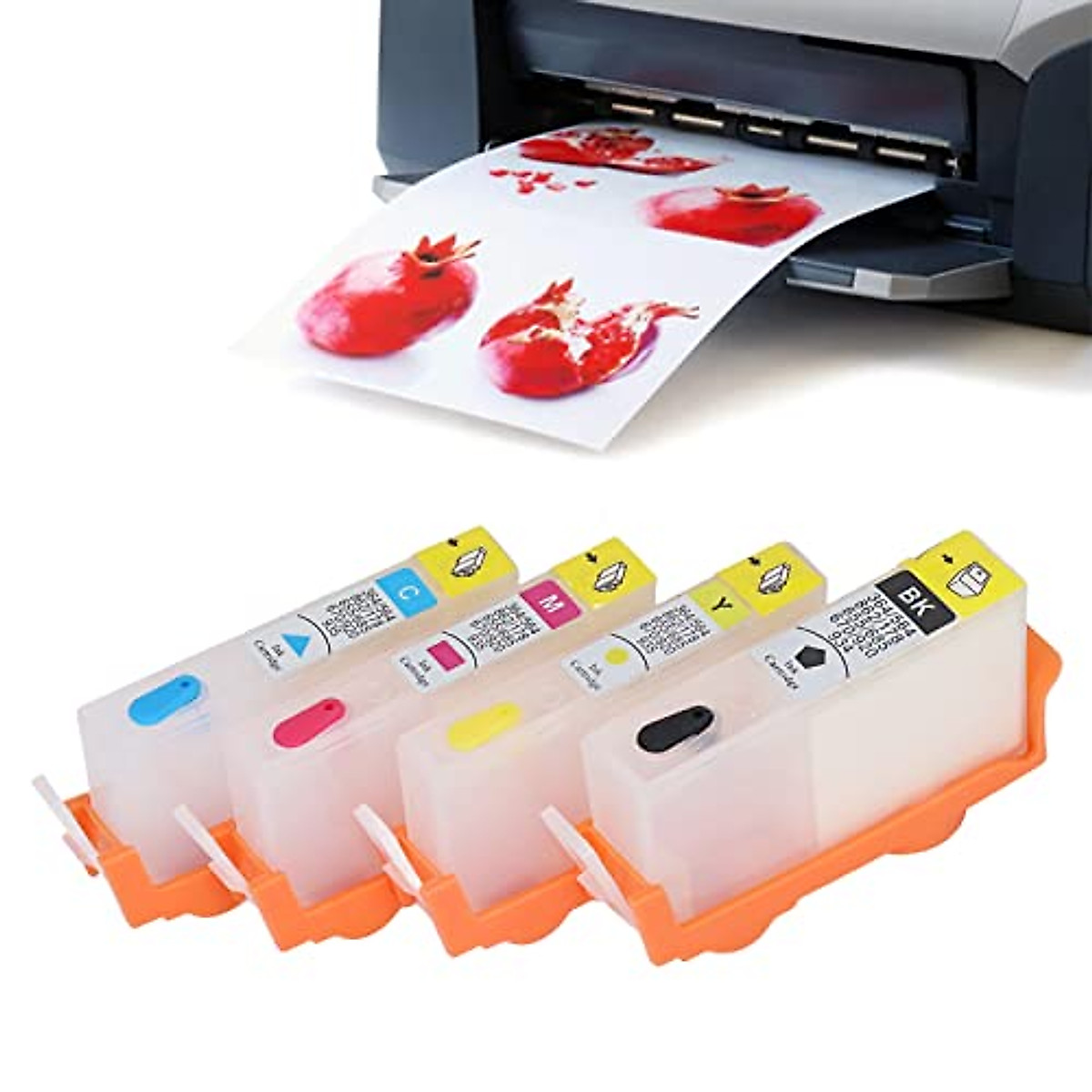 Fafeicy 4PCS Ink Cartridge,Permanent Chip Replacement Refill Ink Cartridge PP for Office (HP 903)