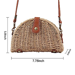 KUANG! Womens Straw Crossbody Bag Handbag Shoulder Clutch Messenger Handbags Beach Straw Purse for Ladies