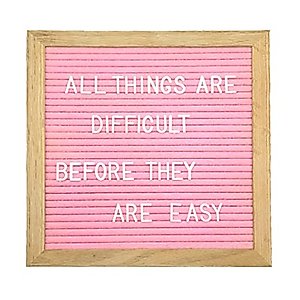 Felt Board Felt Letter Board, 10 x 10 inch Message Board Word Board Letter Board Sign Bulletin Board Letters, Pregnancy Announcements Baby Announcement Sign, Valentines Day Gifts for Her Letterboard (Pink)