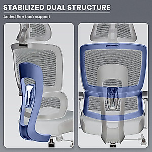 Ergonomic Office Chair, Big and Tall Mesh Chair 400LBS for Home Office&Gaming, High Back Desk Computer Chair with Lumbar Support, 3D Adjustable Headrest,4D Armrests, Upgraded Mute Rubber Chair Casters