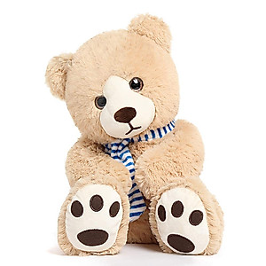 Tezituor 24 Inch Teddy Bear Stuffed Animal, Big Teddy Bear Plush Toys with Scarf, Cute Brown Teddy Bear for Girlfriend Kids