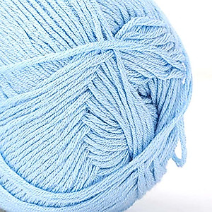 Jeanoko Popular Medium-Fine Bamboo Charcoal Line Cotton Woven Sweater Scarf Yarn with a Crochet for Knitting Crocheted Work(Sky Blue) Yarn