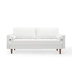 Modway EEI-3764-WHI Valour Performance Velvet Sofa, White