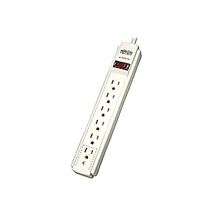 Tripp Lite Tlp604 Tlp604 Surge Suppressor, 6 Outlets, 4 Ft Cord, 790 Joules, Light Gray