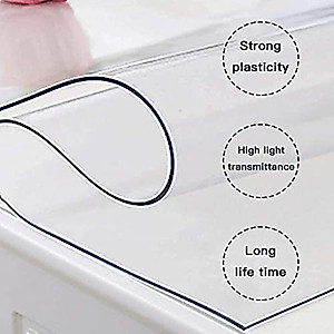 Clear PVC Desk Chair Mat 2mm Area Rug Runners for Hallways,Carpet Protector for Hardwood Floors,Clear Entrance Floor Runner Protector,Computer Chair mat, 60/80/100/120/140cm Wide,100-600cm Length for