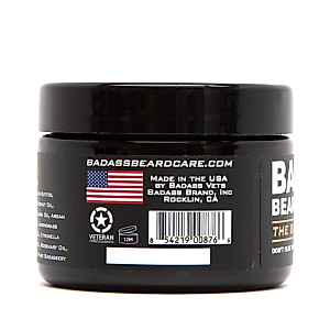 Badass Beard Care Beard Butter For Men - THE BUSHWHACKER, 3 oz - Made of Natural Ingrediens for Healthy, Soften and Itchness Free Beard and Mustache