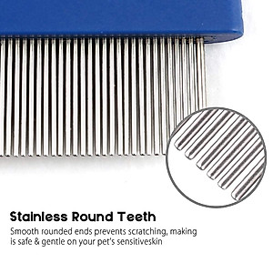 PrimePets Flea Comb for Cat Dog, Pet Hair Removal Comb