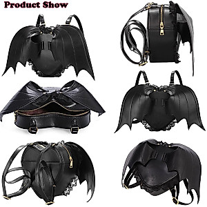 Makerfire Novelty Black Bat Wings Backpack Wing Gothic Goth Punk Lace Lolita Bag