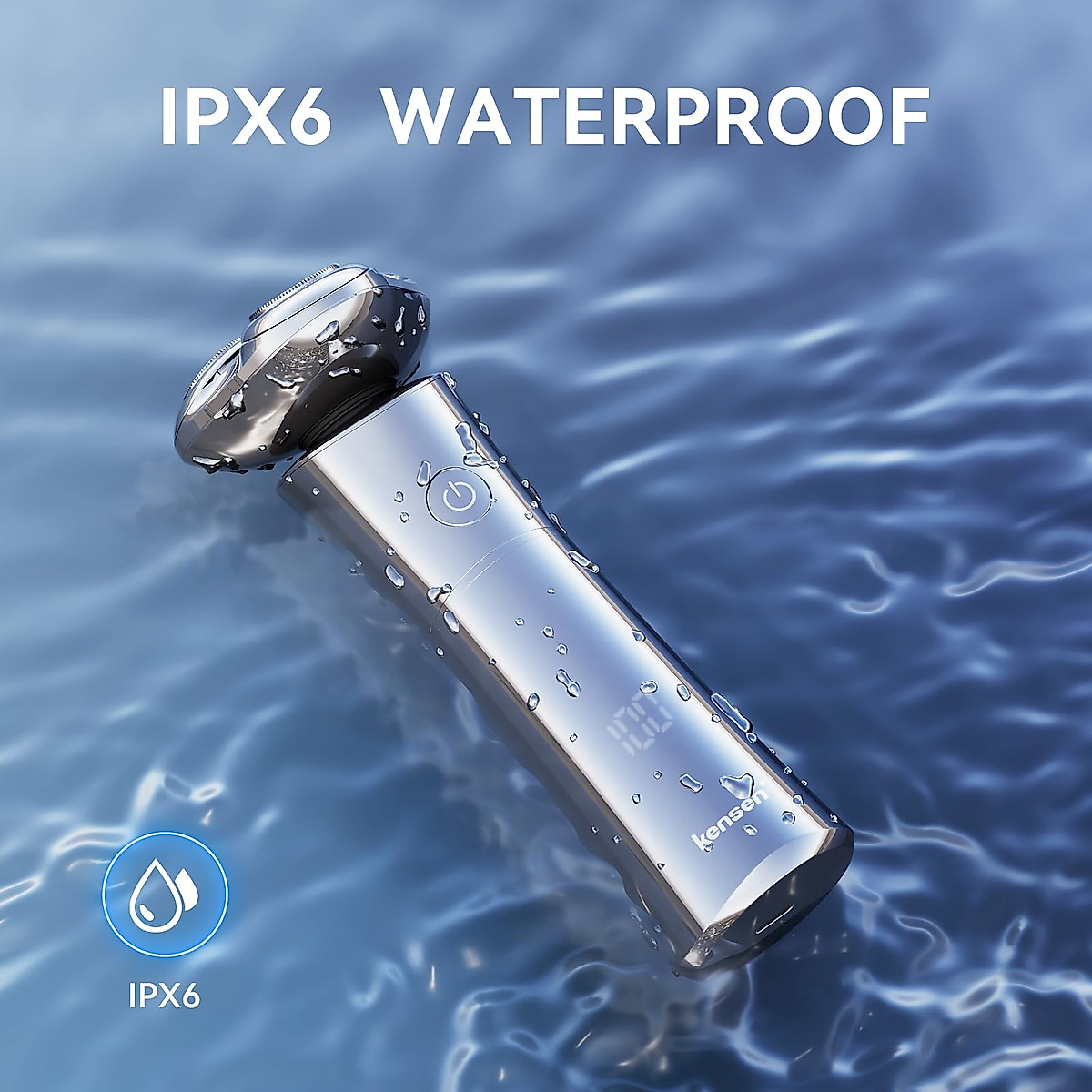 Electric Razor for Men, kensen Rechargeable Men's Rotary Shaver Cordless, Waterproof, Wet & Dry, 3D Magnetic Floating Head, LED Display – The Ultimate Electric Razor for Men's Shaving