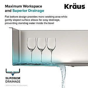 Kraus Standard PRO 33-Inch 16 Gauge Undermount 60/40 Double Bowl Stainless Steel Kitchen Sink, KHU103-33
