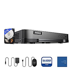 ANNKE 16CH 1080P Lite Hybrid 5-in-1(TVI/AHD/CVI/CVBS/IPC) CCTV DVR, H.265+ Security 16 Channel Surveillance DVR Recorder with 2 TB Hard Drive, Easy Remote Access, Motion Detection & Emile Alerts