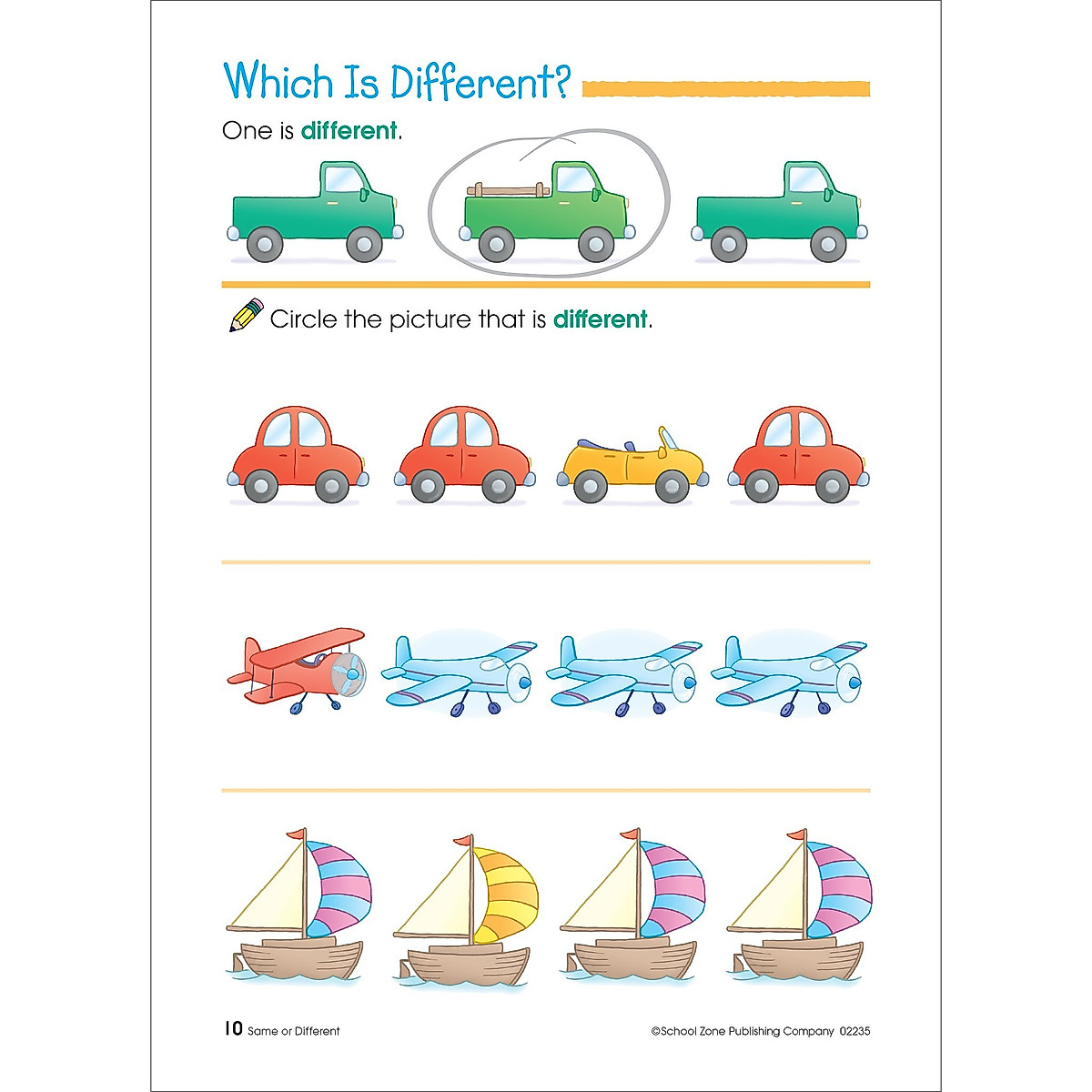 School Zone - Preschool Basics Workbook - 64 Pages, Ages 3 to 5, Colors, Numbers, Counting, Matching, Classifying, Beginning Sounds, and More (School Zone Basics Workbook Series)