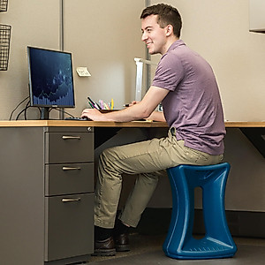 Simplay3 American Home Live Fit Active Balance Chair, 20" Stool for Adults and Teens- Ergonomic Office Desk Chair with Rock, Wobble, Tilt Motion for Learning, Work and Study, Union Blue