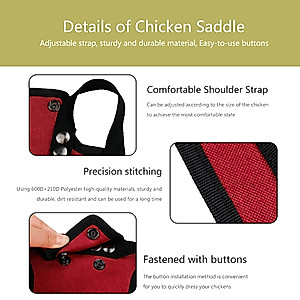 3 Pieces Premium Chicken Saddles with Adjustable Strap, Hen Saddle Sweater Clothes, Birds Protector for Back and Sides, Poultry Accessories for Hens, Suitable for 5-7.6lbs, Red & Blue & Purple