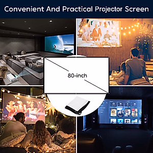 TMY Projector 7500 Lumens with 100" Projector Screen, 1080P Full HD Supported Portable Projector, Mini Movie Projector Compatible with TV Stick Smartphone HDMI USB AV, for Home Cinema & Outdoor Movies