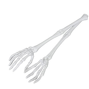 Halloween Fall Gothic Plastic White Skeleton Arm Hand Tongs (2) for Party Favors Classroom Office Home Kitchen Salad Servers
