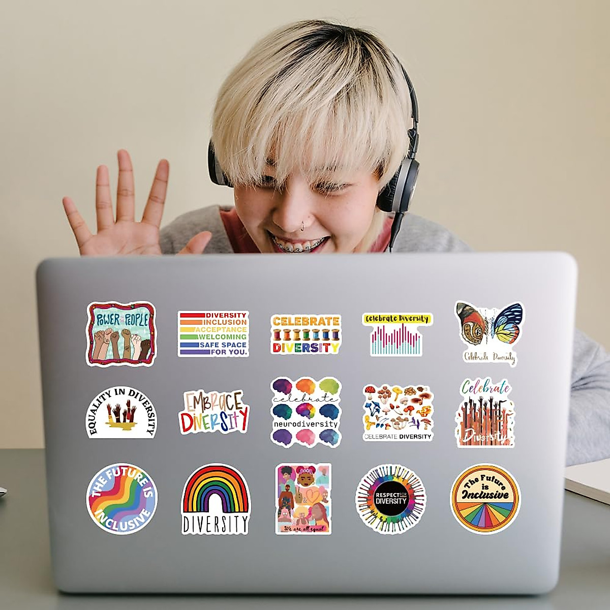 50pcs Diversified Stickers Pack, Beautiful Vinyl Waterproof Sticker Decals for Water Bottles, Laptops, Phones, Skateboards, Helmets, Hard Hats, Suitable for Kids Teen Adults Party Supplies Decor