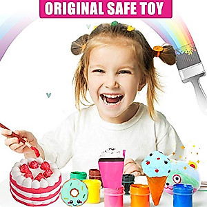 DIY Dessert Paint Your Own Squishies Kit for Kids, Slow Rise Squishies Top Christmas Arts and Crafts Toy for Girl & Boys,Ice Cream Food Squishies Blank White Squishys Creamy Scented Stress Relief Toy