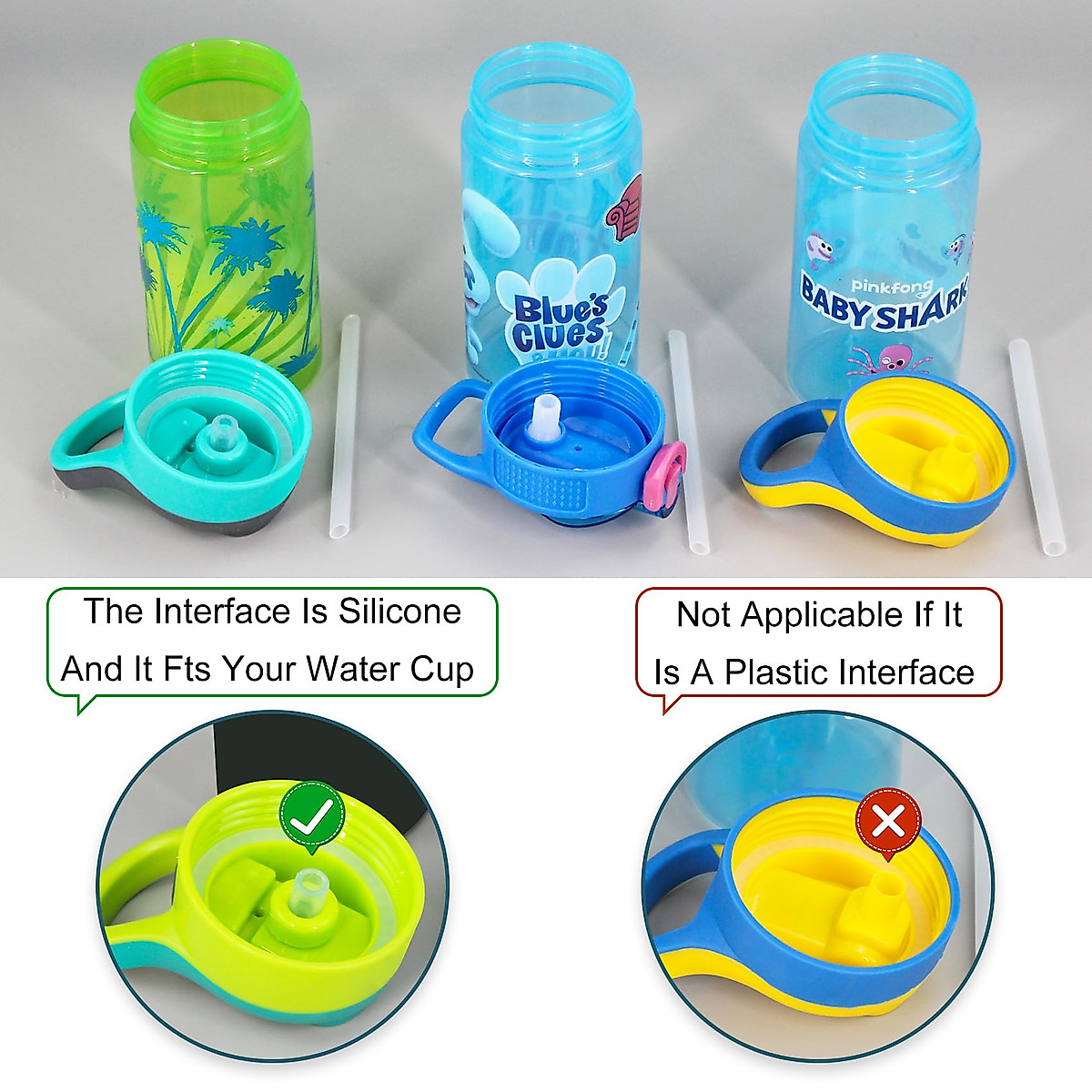 KLOWOAH Replacement Straws Compatible with Zak 16oz Water Bottle, (Pack of 6)